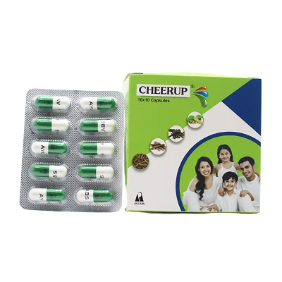 Ayulabs Cheerup Capsules - 100 Ayurvedic Herbal Capsules for Mood and ...