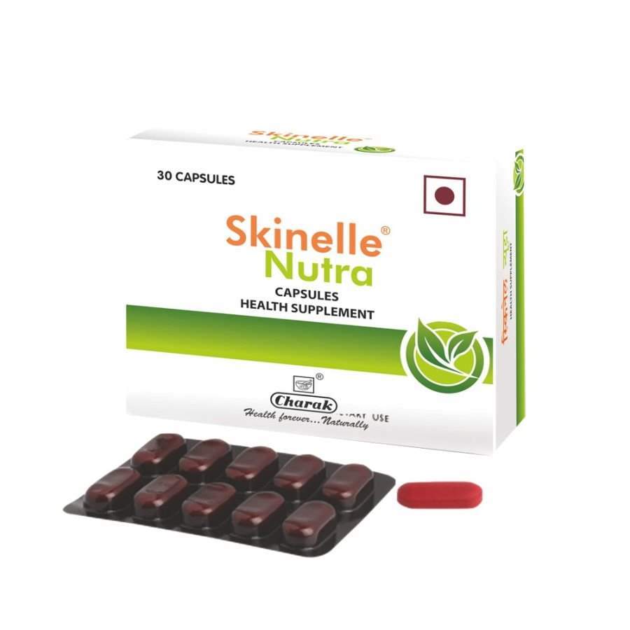 Charak Skinelle Nutra Capsules - Ayurvedic Skin Health Support - 60 ...